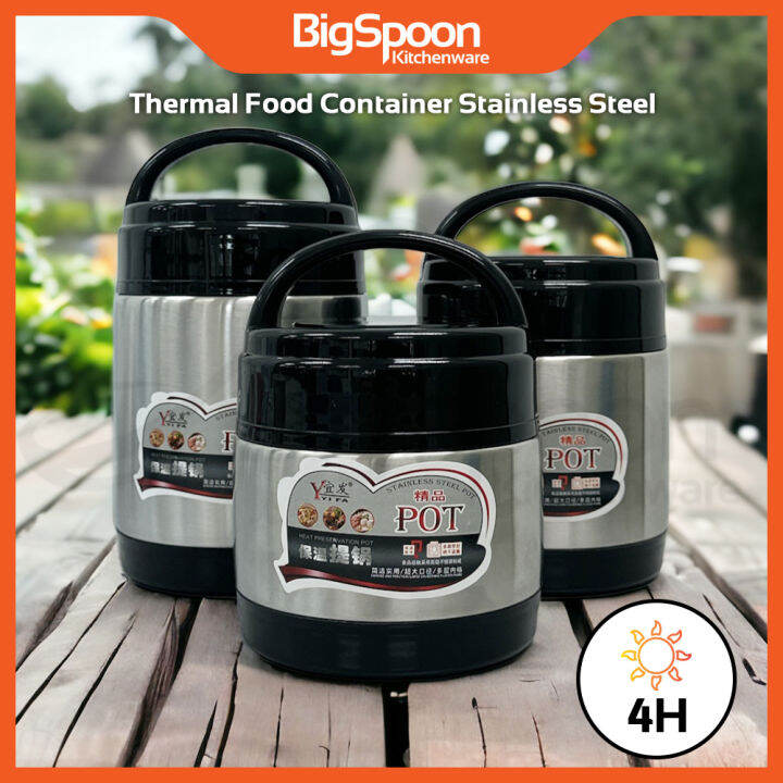 BIGSPOON Thermal Food Container Stainless Steel | Keep Warm Lunch Box ...