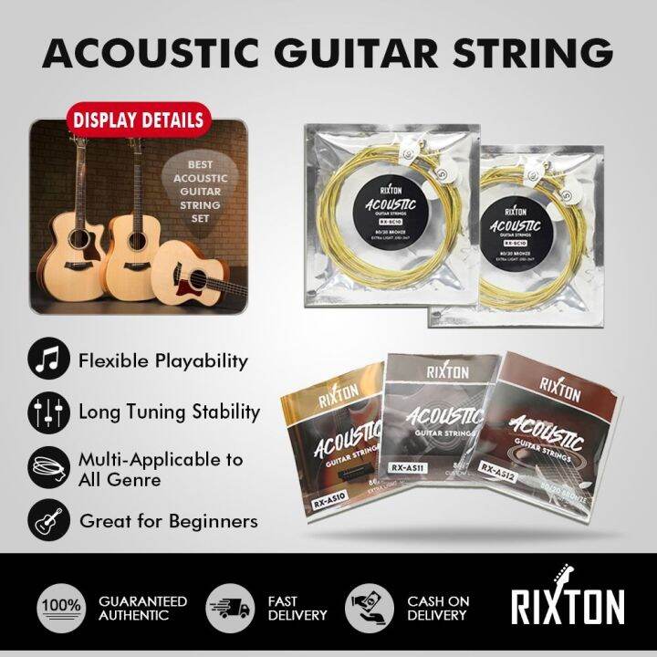 RIXTON Original Acoustic Guitar String AS10/11/12 RX-BC10 Yamaha Guitar ...