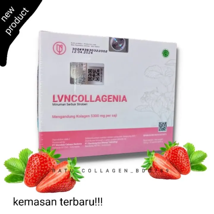 LVN COLLAGEN STRAWBERRY 1 BOX MINUMAN SUPLEMEN KULIT MENGANDUNG COLLAGEN DAN GLUTATHIONE ...