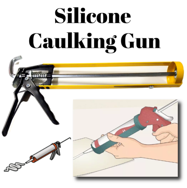 Full Metal Heavy Duty Skeleton Silicone Caulking Gun for Pressing ...