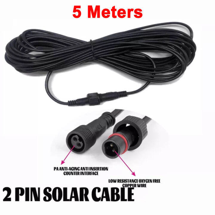 Connector Cable Wire 2 Pin For H001 Solar Light 5 Meters IP67 ...
