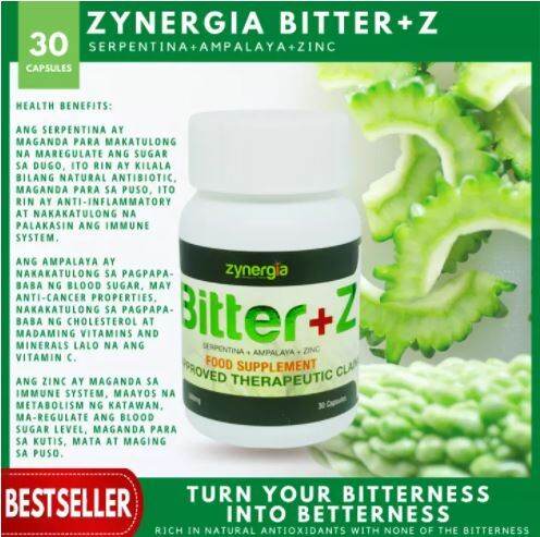 ZYNERGIA Natura Products Bitter-Z Capsule Serpentina + Ampalaya + Zinc ...