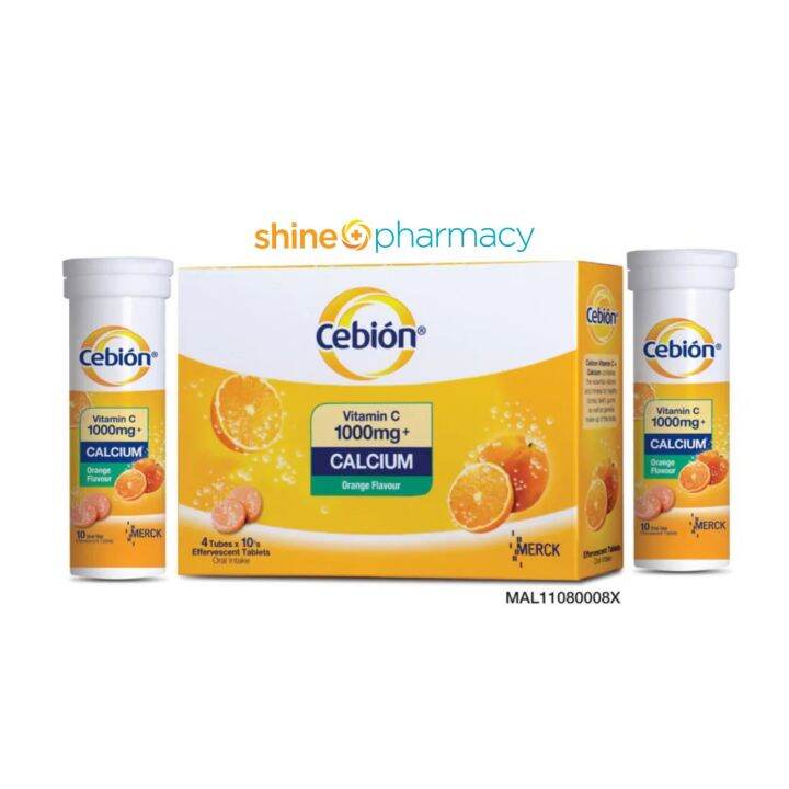 Cebion Vitamin C 1000mg Effervescent + Calcium 4x10s (Box) | Lazada