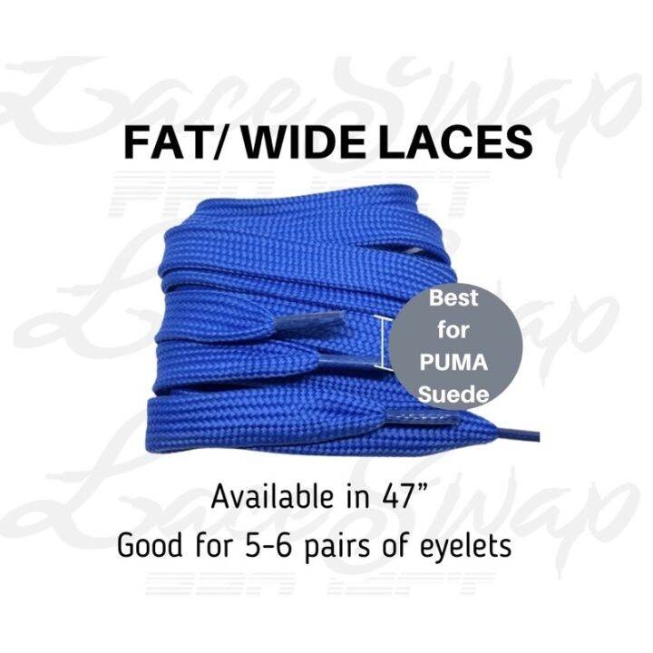 Blue FAT Shoelaces for PUMA Suede | Lazada PH