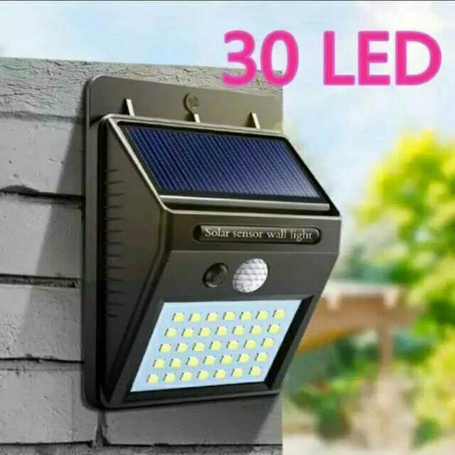 Lampu Solar Dinding panel surya 30 LED Lampu outdoor Tenaga Surya ...