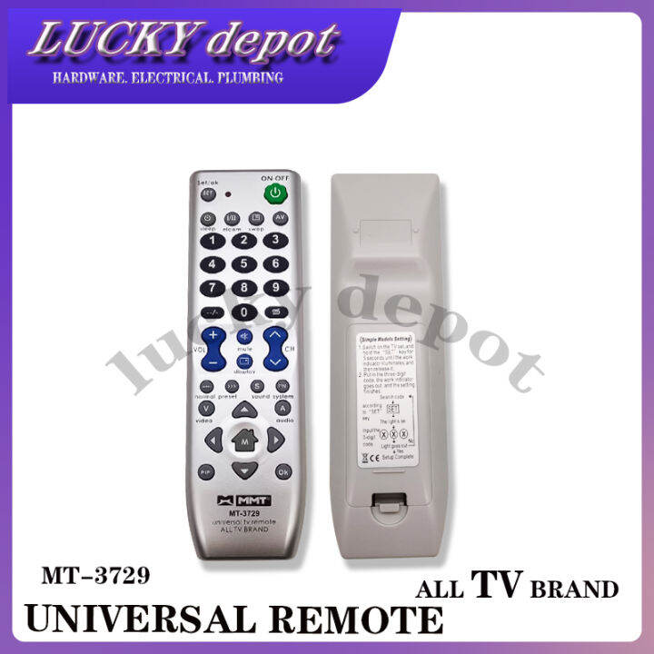 UNIVERSAL TV REMOTE CONTROL MMT MT3729 (WHITE) | Lazada PH