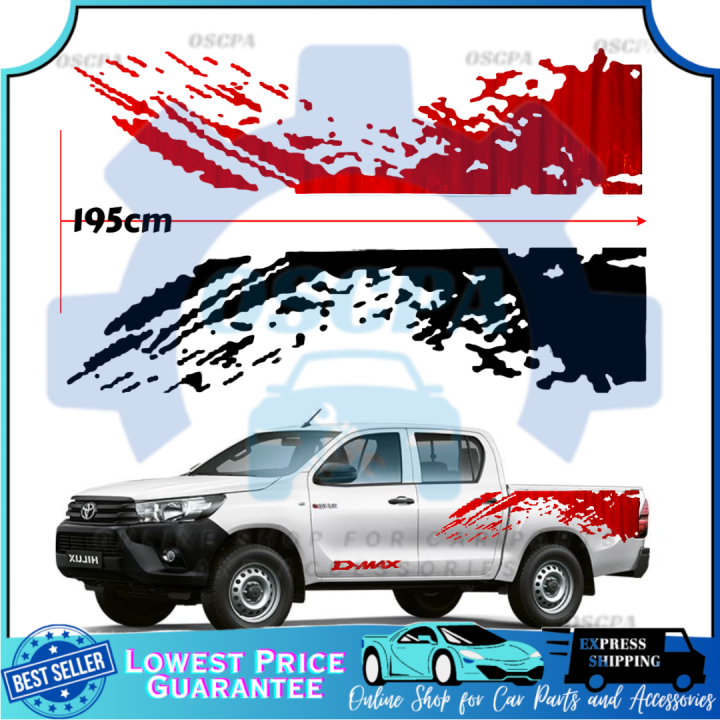 OSCPA 2Pcs ISUZU D-MAX Car Body Side Sticker Truck Decal Vinyl Flame ...