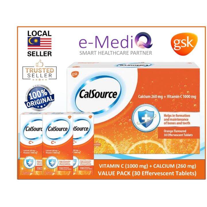 [CLEARANCE] CALSOURCE Effervescent Vitamin C 1000m & Calcium 260mg ...