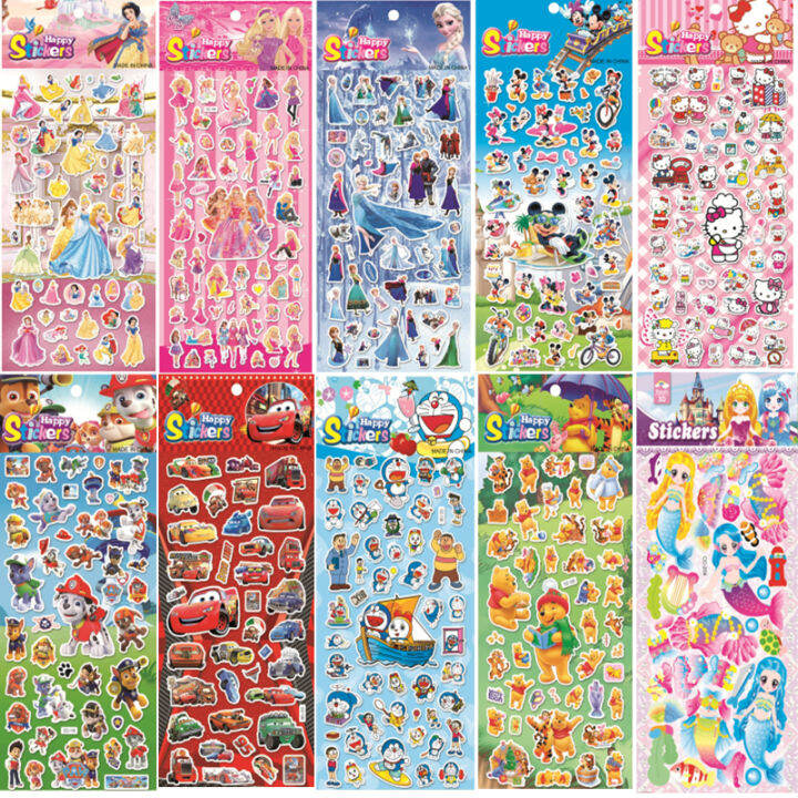10x24cm Large Size 3D Bubble Cartoon Sticker Kids Present Gift Kitty ...