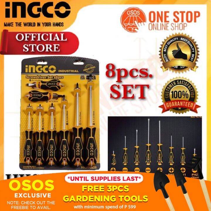 INGCO CR-V Screwdriver 8PCS/SET HKSD0828 | Lazada PH