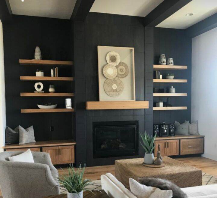 1 pc floating wood shelves with invisible metal support | Lazada PH