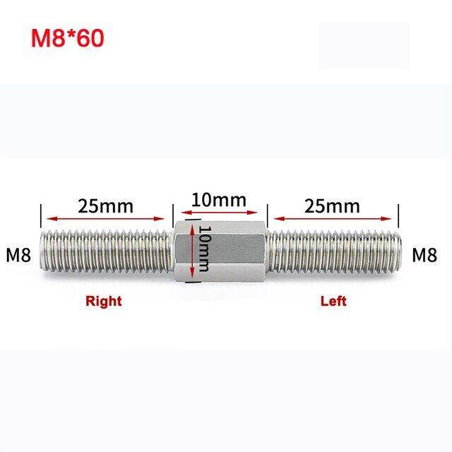 M8 M6 Bar Threaded Head Dual Stick Tooth Rod Bolts Stud Rod Thread End ...
