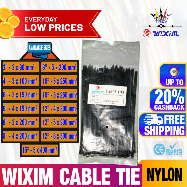 TREV WIXIM Nylon cable tie (100PCS. PER PACK) | Lazada PH