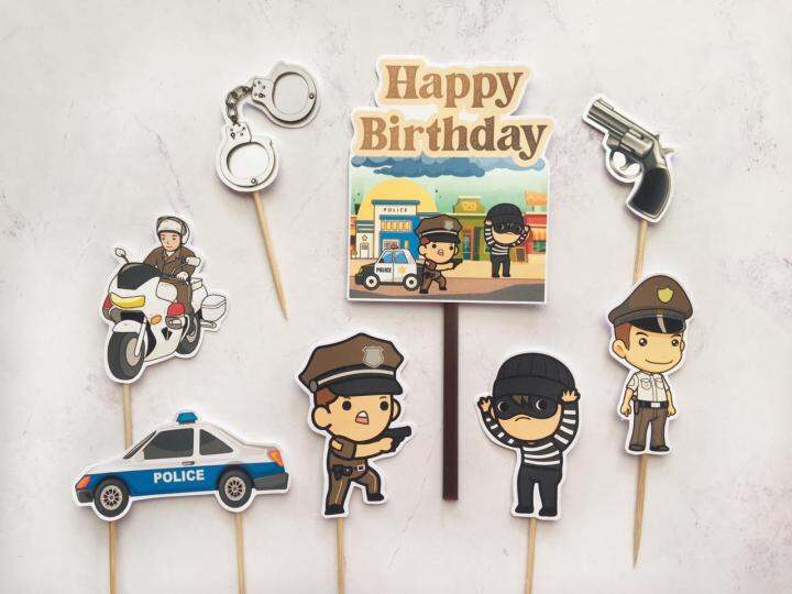 [HIASAN CAKE] Topper POLISI | Lazada Indonesia