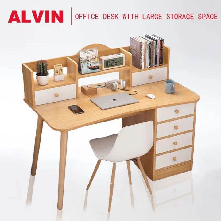 ALVIN room furniture desk with drawer computer 120CM writing | Lazada PH