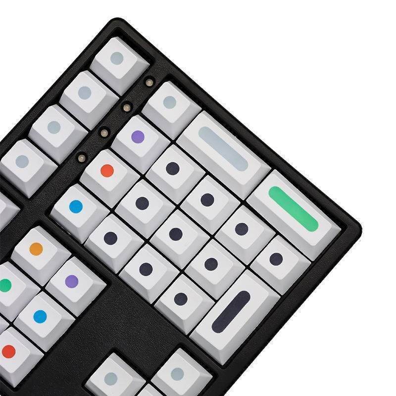 136 Keys White/Black Dot Keycaps Cherry Profile PBT อัพเกรด Five-sided ...