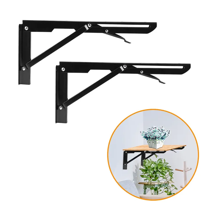 Lemonbest Thickened Stainless Steel Triangle Bracket Folding Wall Shelf ...