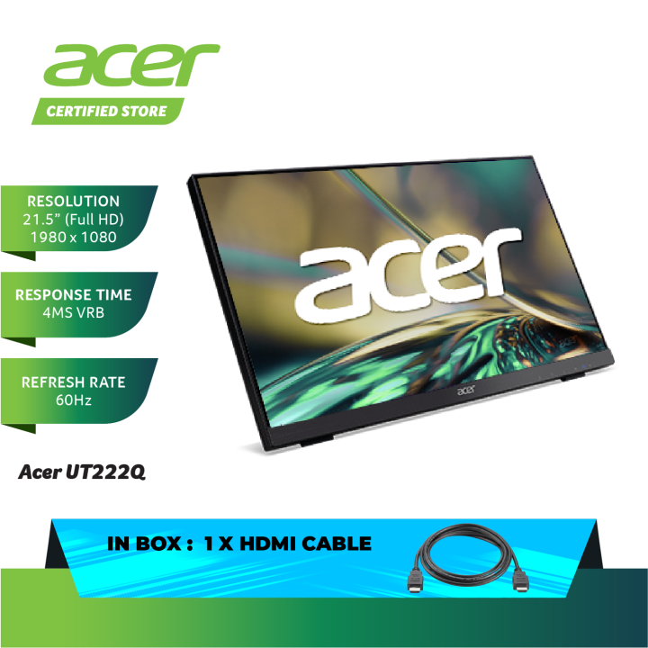 ACER UT222Q BMIP 21.5'' FHD LED TOUCH MONITOR, 1920 x 1080, 5Ms, HDMI ...