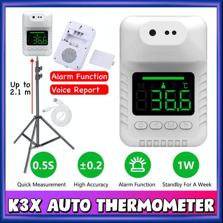 K3X Automatic Scan Wall-mounted Infrared Forehead Thermometer with Digital Counter Noncontact ...