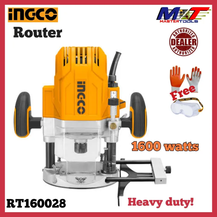 Ingco Router RT160028 ️ free goggles and gloves (Heavy duty) 1600W ...