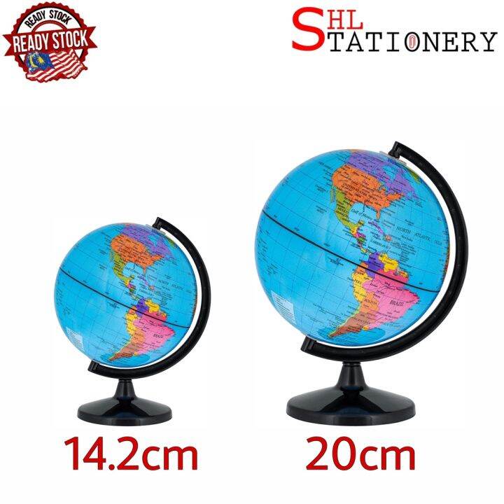 14.2 / 20cm 360 Degree Rotating World Globe Earth Atlas Map Rotating ...