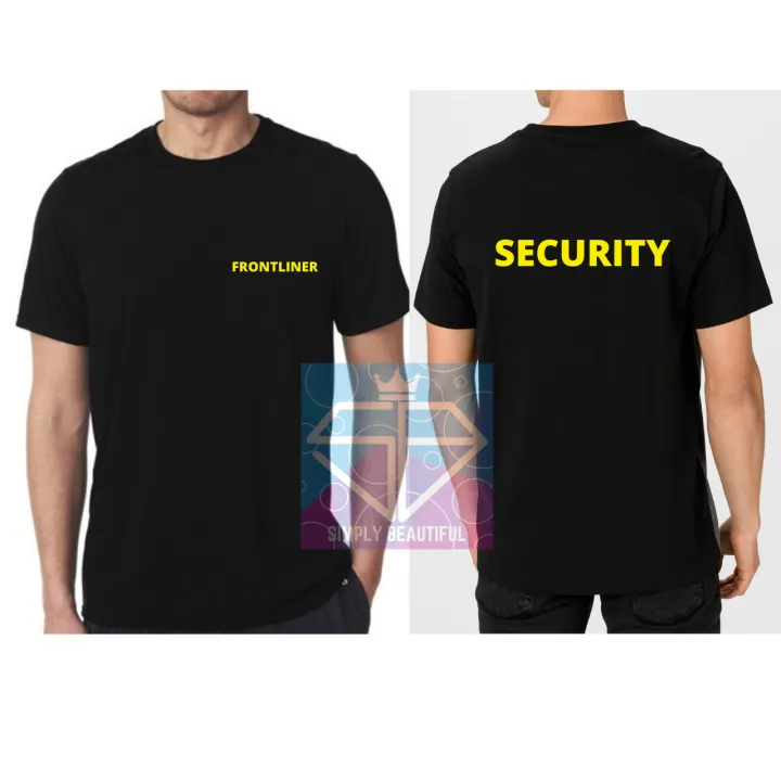 FRONTLINER SECURITY AND OFFICER IN BLACK AND WHITE T-SHIRT | Lazada PH