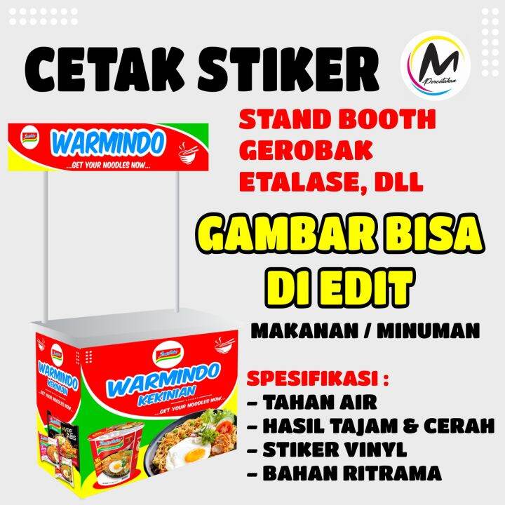 Cetak Stiker Warmindo / Stiker Gerobak / Stiker Standbooth / Stiker ...