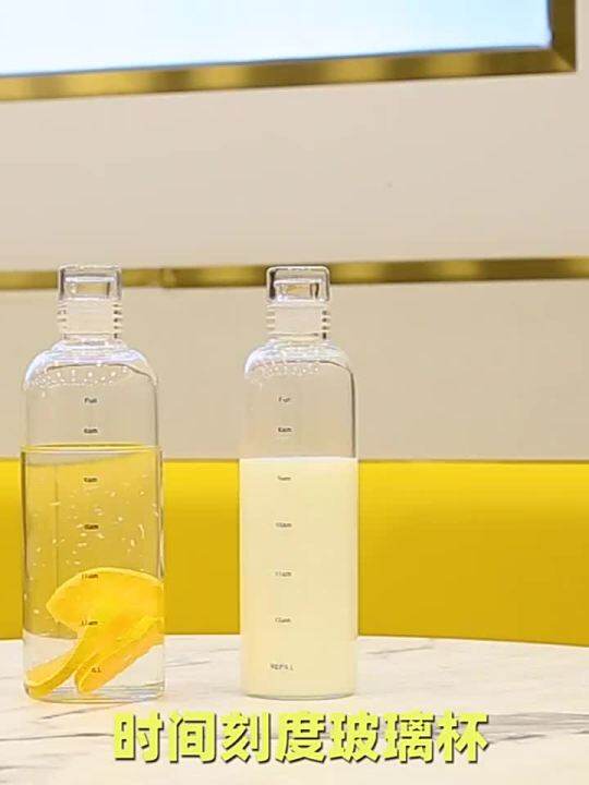 Botol Kaca Kapasitas Besar, dengan Penanda Waktu Transparan Botol Air ...