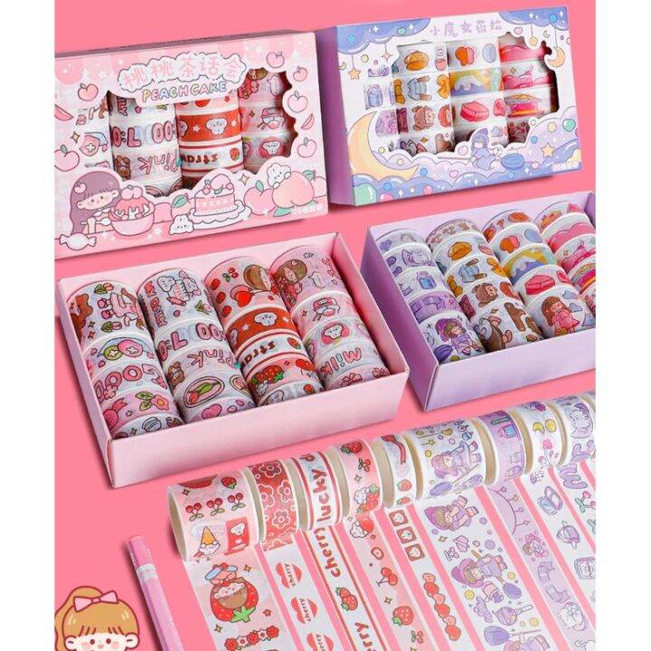 20 Rolls Cute Design Tape Kawaii Washi Tapes Set 2m Stationery ...