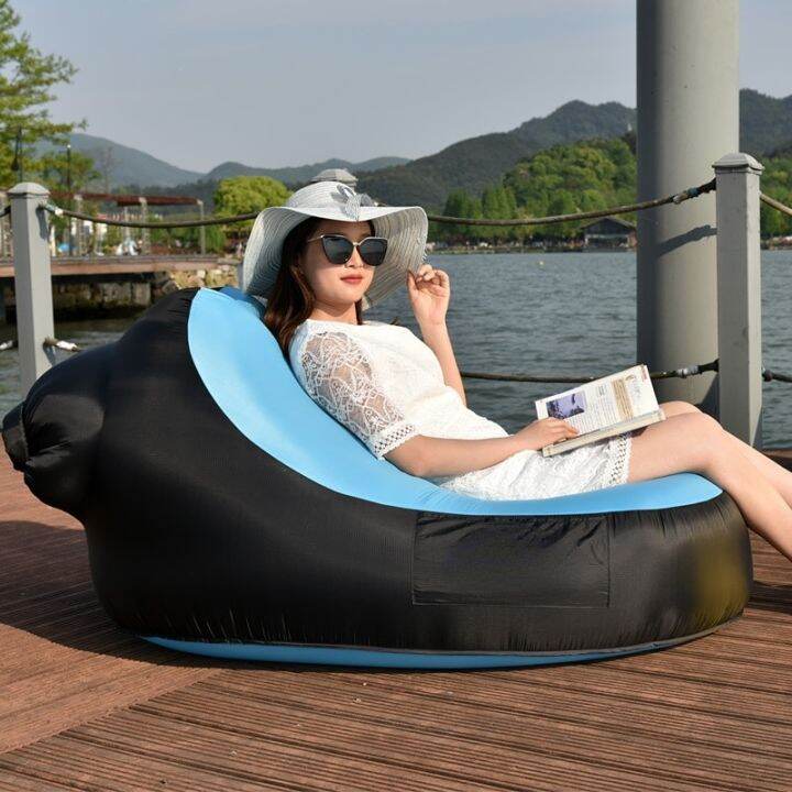 Portable Inflatable Lounger Outdoor Lazy Inflatable Sofa Beach Lounge ...
