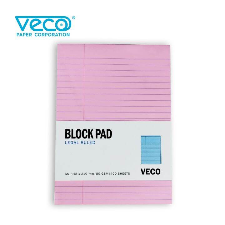 Veco Paper Block Pad Legal Ruled 6x8.5in 400sheets (1pc) | Lazada PH