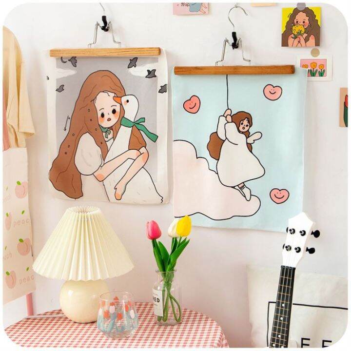 [Ready Stock]Nordic Household Hanging Cloth Cute Cartoon Bedroom Wall ...