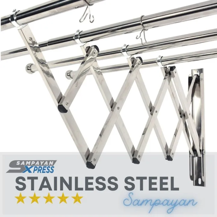 【Ready Stock】 Sampayan Xpress Space Saver Stainless Steel Laundry ...