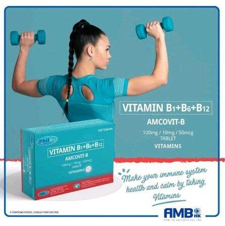 AMCOVIT B Vitamin B-complex 100 tablets B1+B6+B12 | Lazada PH