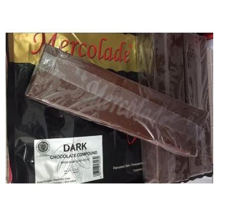 Mercolade Dark Chocolate Compound 165gr (1 Batang dari kemasan 1kg) DCC ...