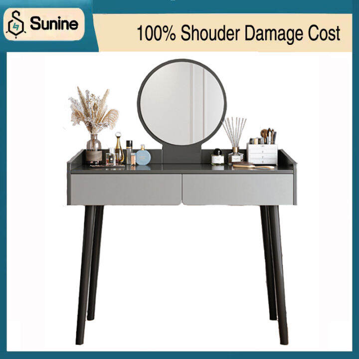 Dresser Table with Led Grey Vanity Table with Mirror | Lazada PH