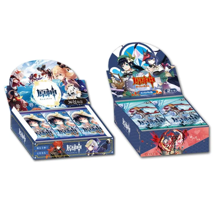 Genshin Impact Cards Anime TCG Game Collection Pack Booster Box Rare ...
