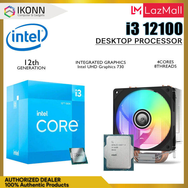 INTEL i3-12100 ( i3 12100 ) 12th Generation Processor 4Cores 8Threads ...