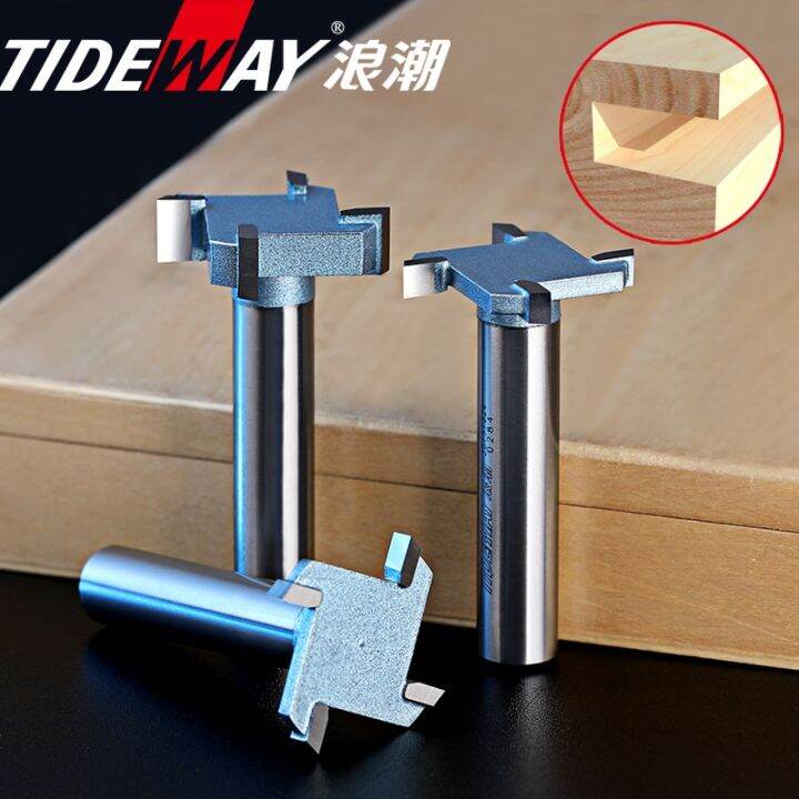 Tideway 1/2－Shank T Slot Router Bit 4 ฟันทังสเตนคาร์ไบด์โลหะผสมเหล็ก ...