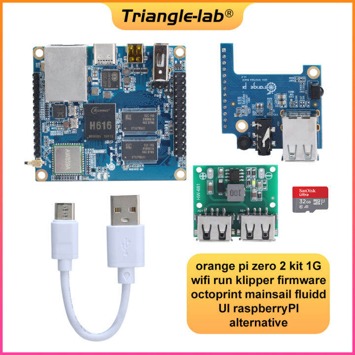Trianglelab orange pi zero 2 kit 1G wifi run klipper firmware octoprint mainsail fluidd UI ...