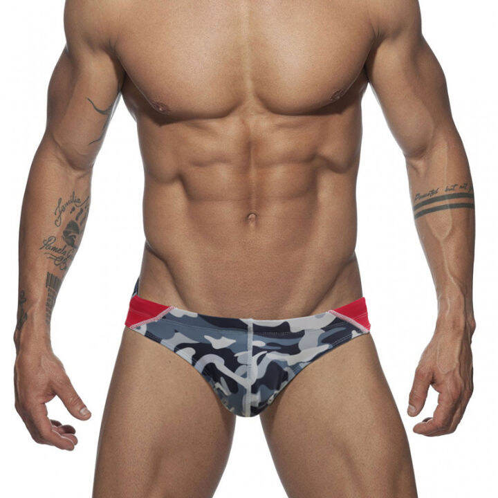Uxh Brand Mens Padded Sexy Swimwear Sunga Masculina Swimming Briefs