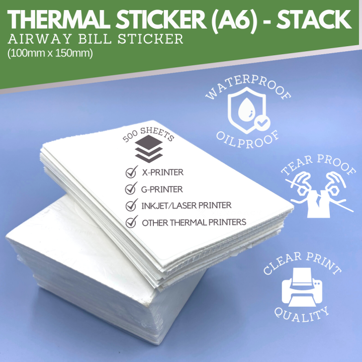 Thermal Label Sticker Paper Stack A6 100mm*150mm 100-500 SHEETS Airway ...