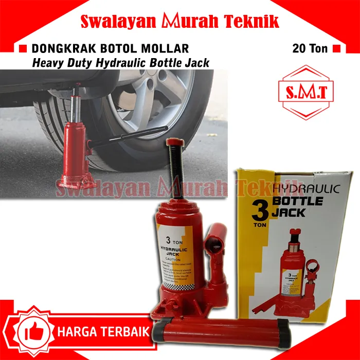 MOLLAR Dongkrak Botol 20Ton Heavy Duty Hydraulic Bottle Jack 20 Ton ...