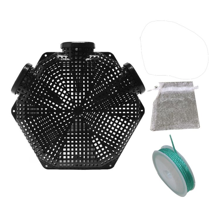 Eel Cage Fish Shrimp Crab Plastic Three Holes Portable Fishing Bucket ...