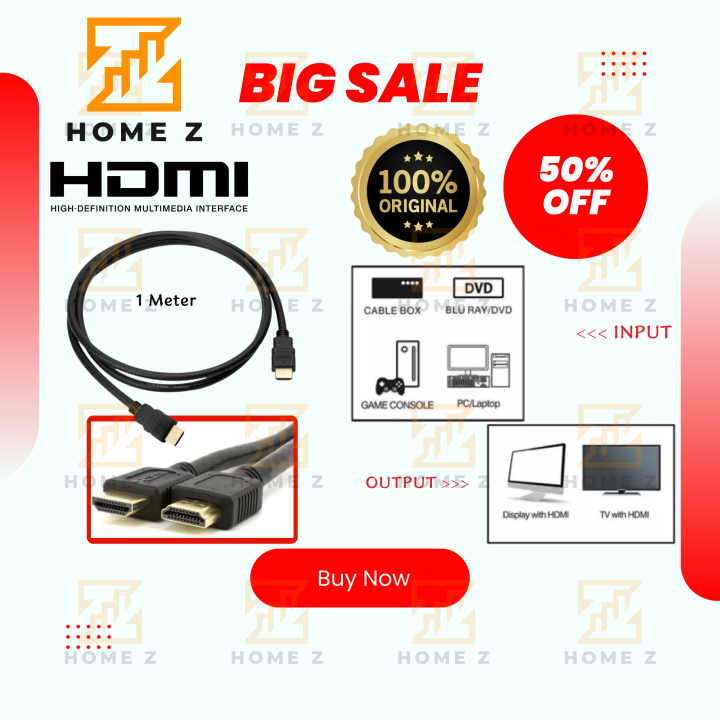 [Ready Stock] HDMI Cable 1 Meter Length HDMI Male to HDMI Female ...