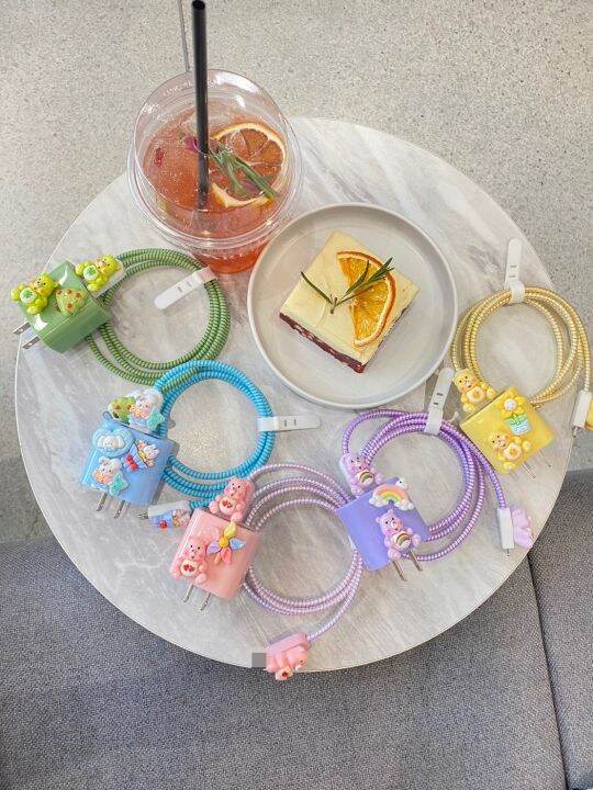 BB bear ใหม่ชุดถนอมสายชาร์จลายหมีแคร์แบร์สุดน่ารัก มีหลายสี ขนาดหัว ...