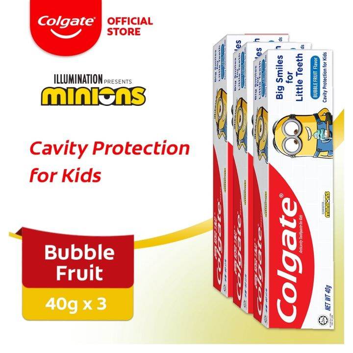 Colgate Minion Anticavity Toothpaste for Kids Bubble Fruit Flavor 40g ...