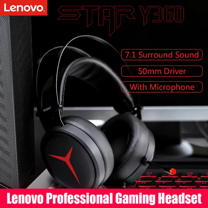 Lenovo Star Y360 2.2m Wired Professional Gaming Headset 7.1 Surround Sound 50mm Drive Unit Over ...