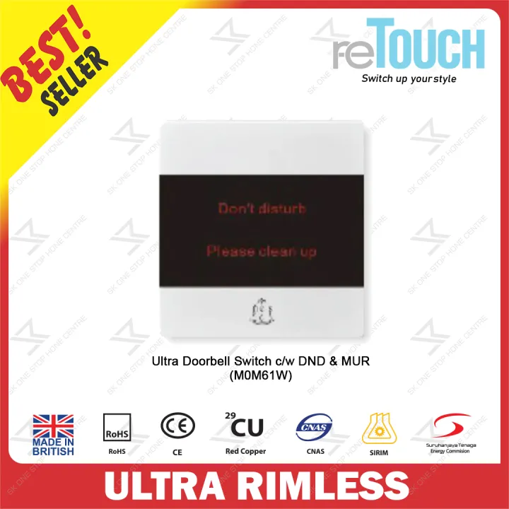 ReTouch Ultra Doorbell Switch c/w DND & MUR (M0M61W) | Lazada