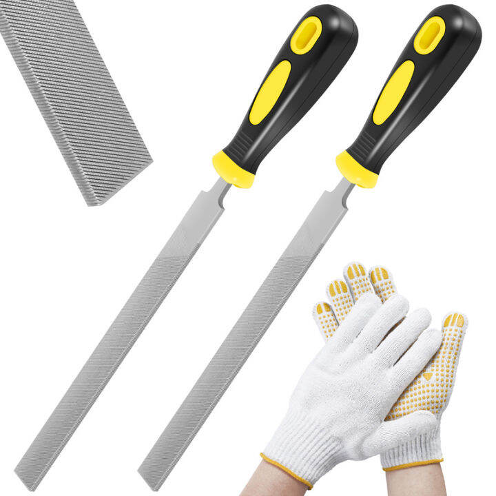 XIAOMIUI 2Pcs Metal File Steel Flat File Ergonomic Hand File Wear ...